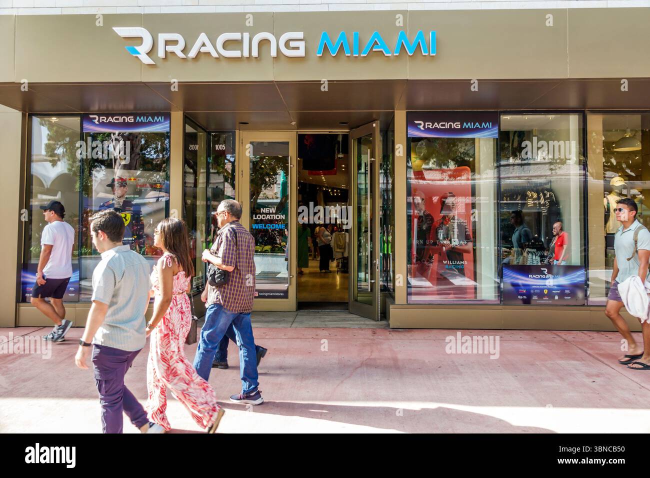 Miami Beach Florida,Lincoln Road pedestrian shopping mall,Racing Miami store,F1 Official Team ...