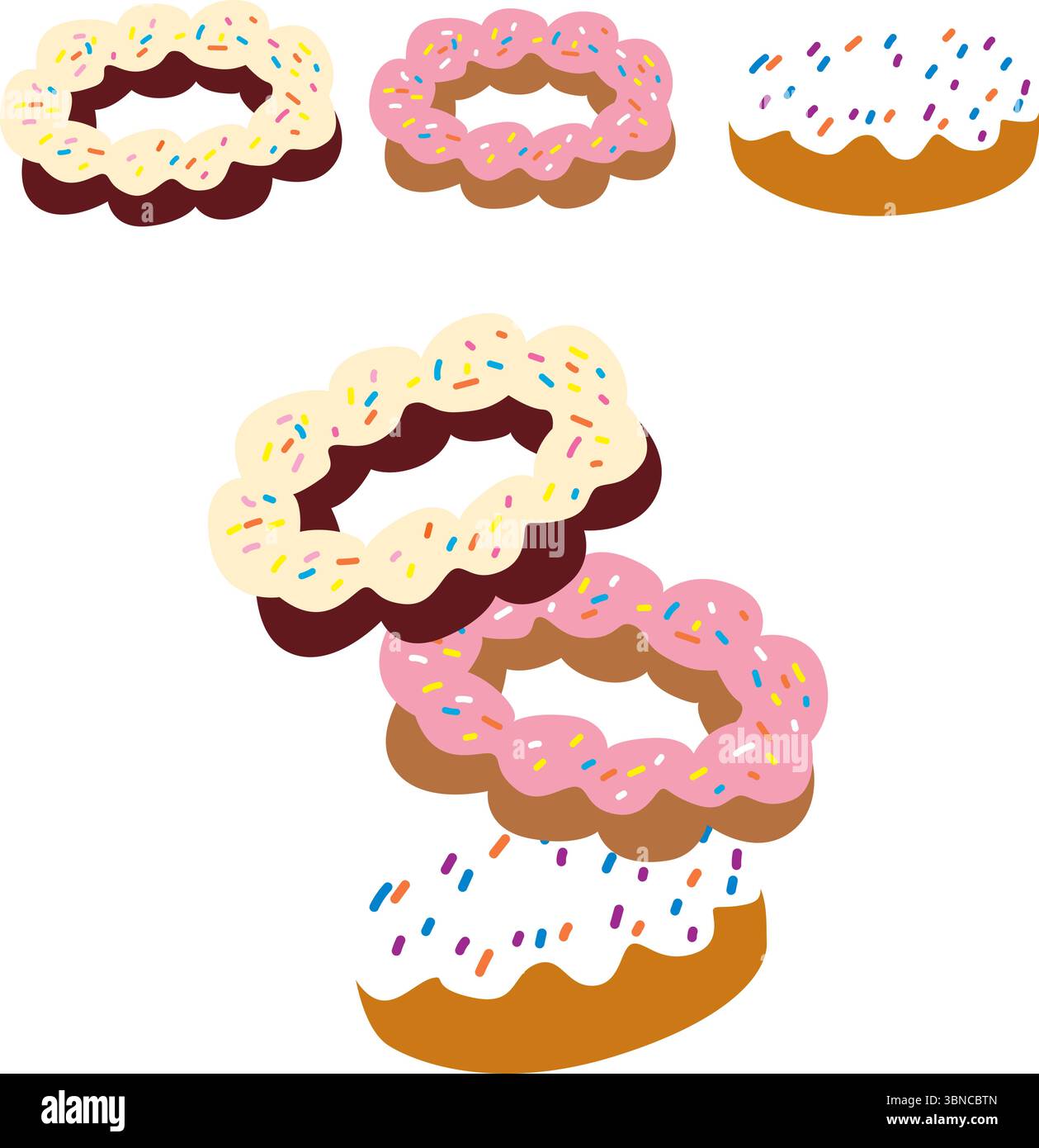 Iced ring donuts Stock Vector Images - Alamy