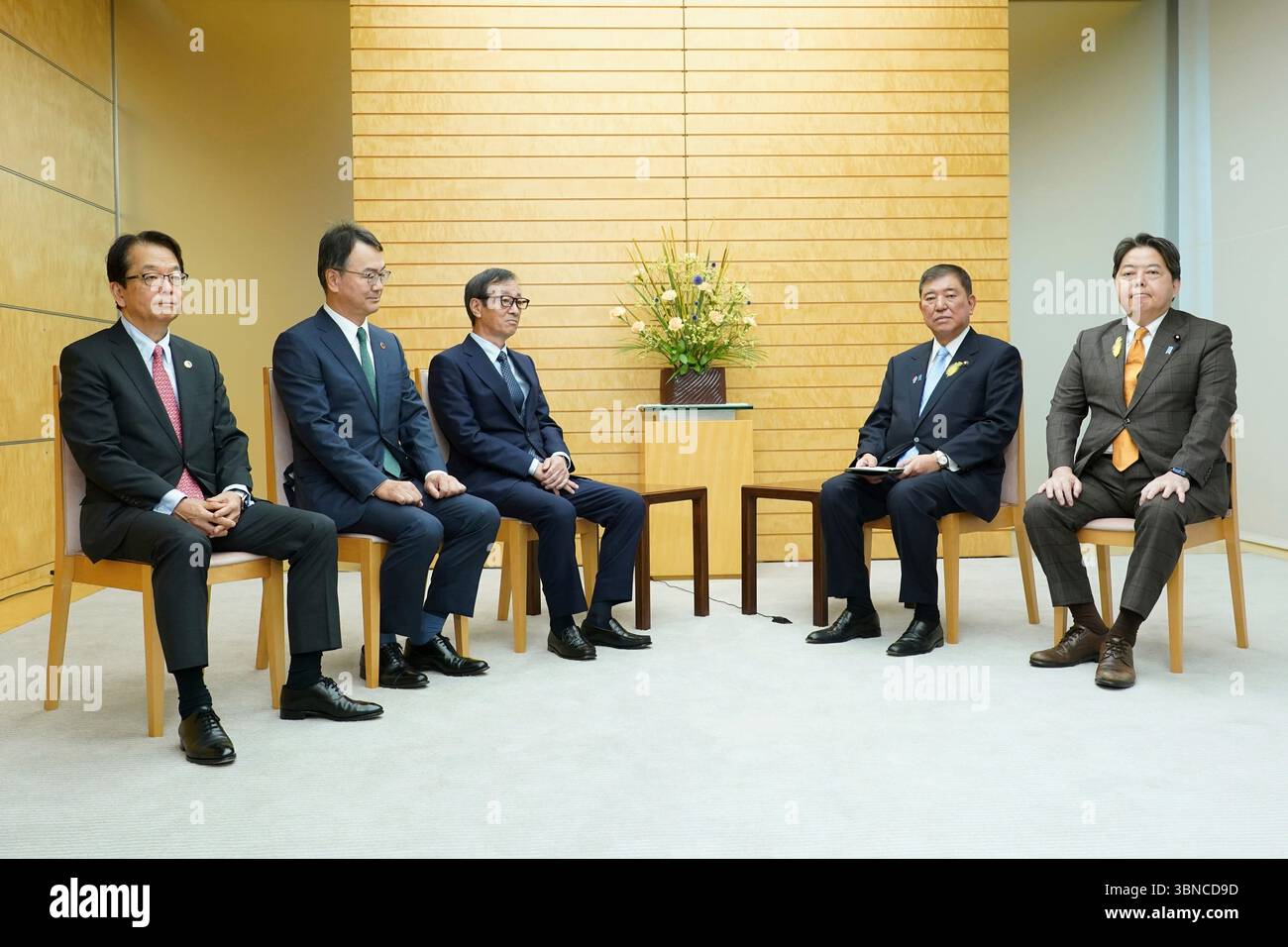 Japan's Prime Minister Shigeru Ishiba, second right, Chief Cabinet ...