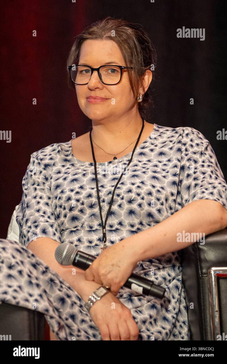 Eliza Reid on stage at Motive Crime and Mystery Festival, a subsidiary ...