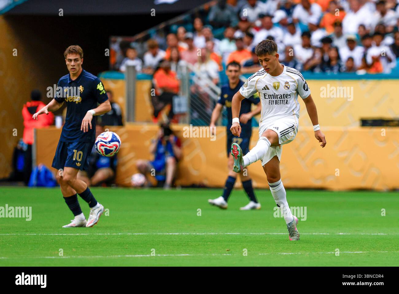 MIAMI GARDENS, FL - JULY 01: Real Madrid CF Midfielder Arda Guler (15 ...