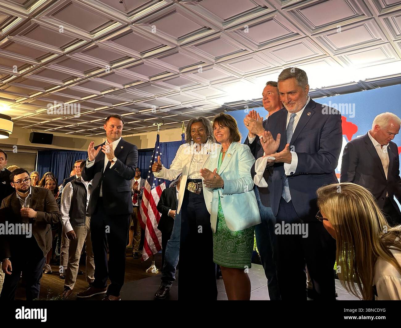 Left to right, Jason Miyares, Winsome Earle-Sears, Delores Oates, Glenn ...