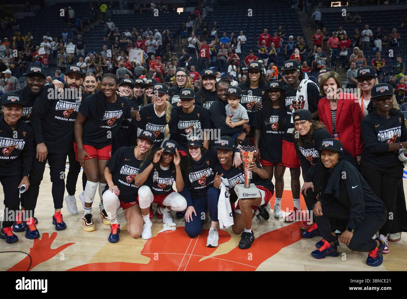 Indiana Fever players celebrate after winning the WNBA Commissioner's ...