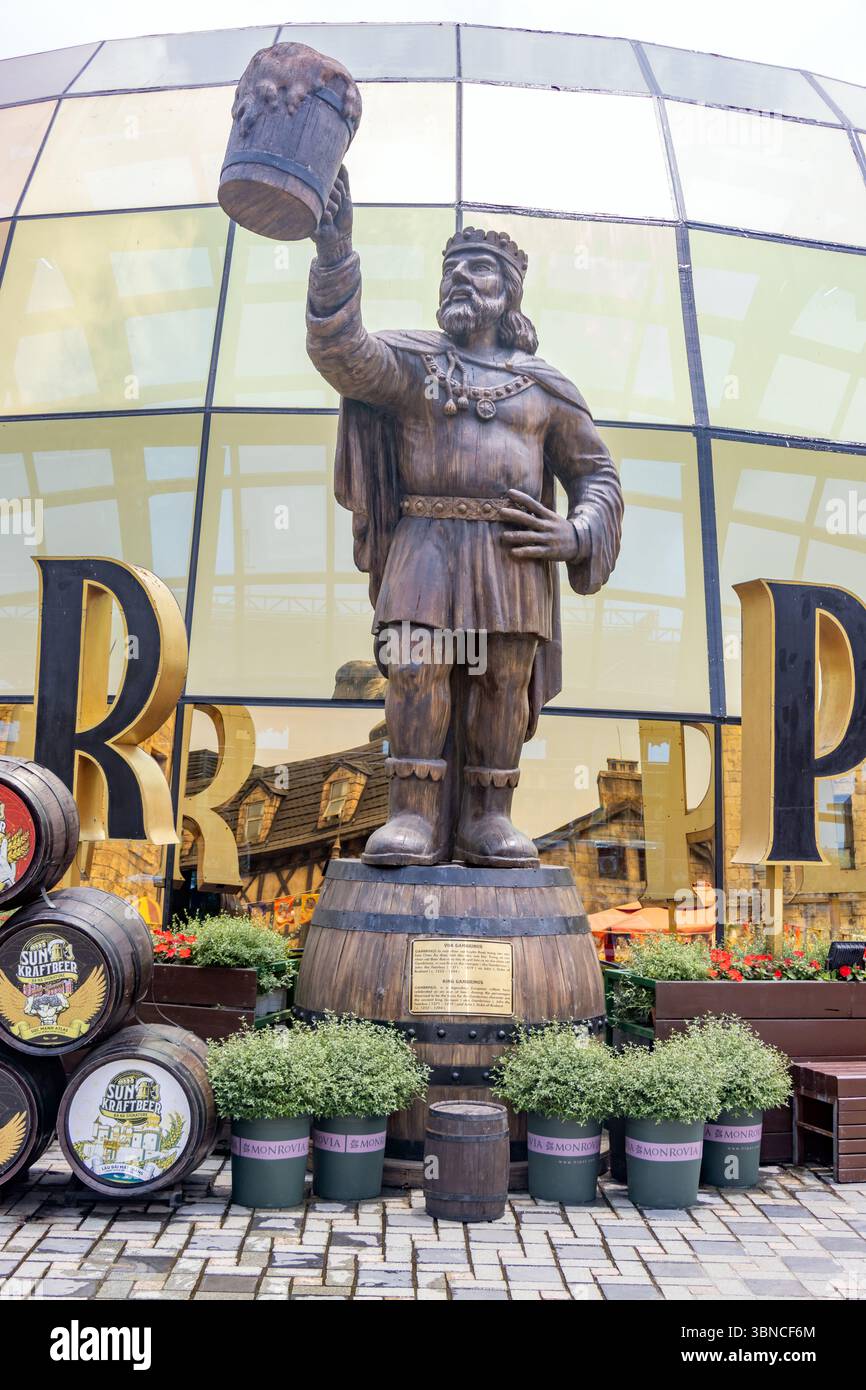 BA NA HILLS, VIETNAM, APR 25 2025, Statue of the legendary Gambrinus ...