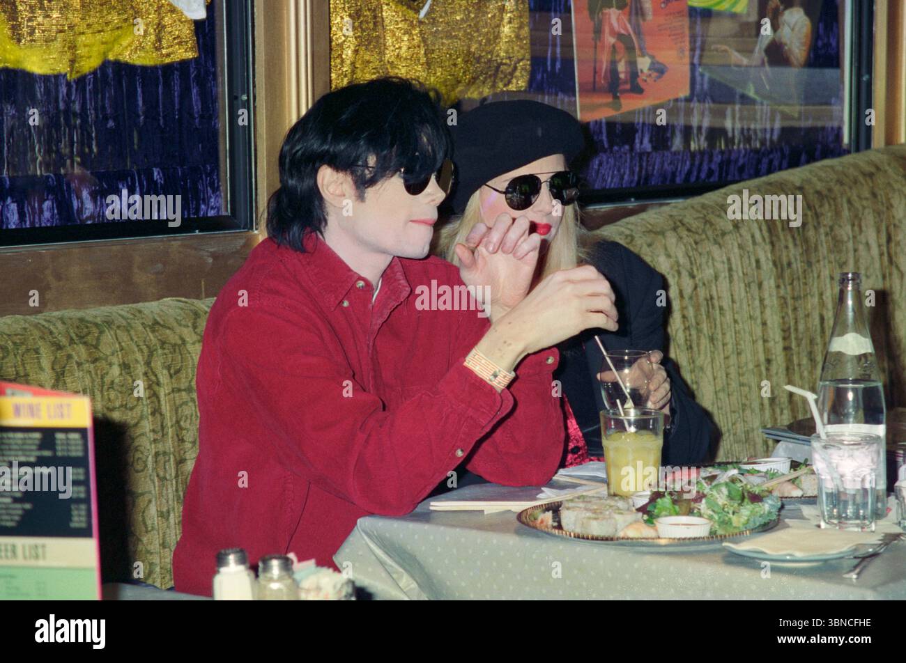 Michael Jackson with his hair and make-up stylist Karen Faye at The ...