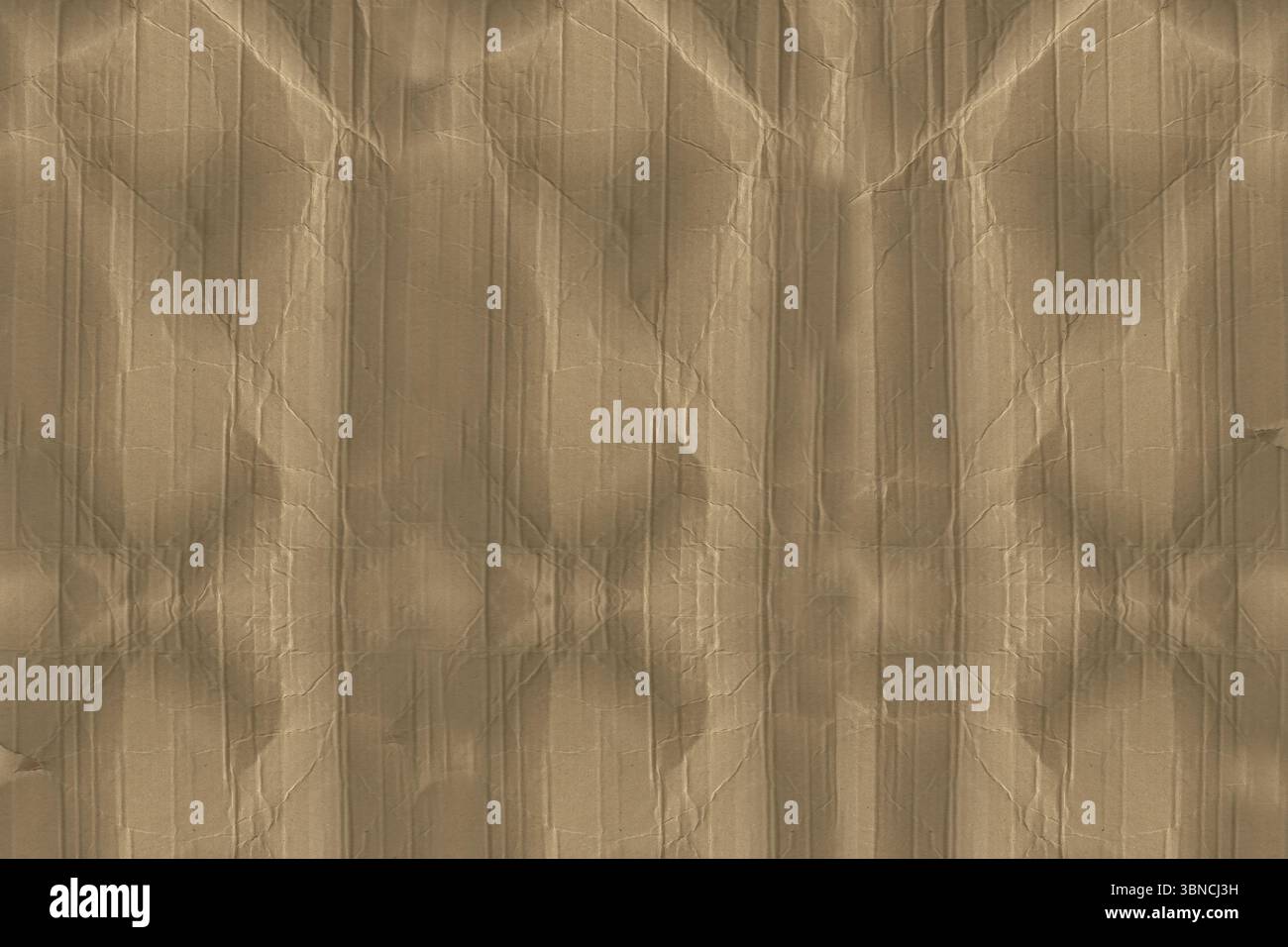 Flat design crumpled brown paper surface is featuring vertical ridges ...