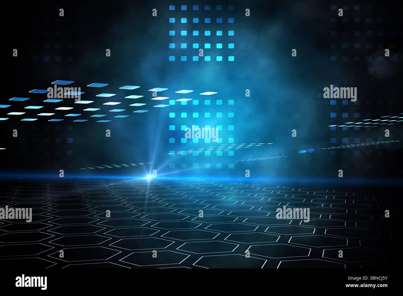 Technical background with squares and hexagon pattern Stock Photo - Alamy