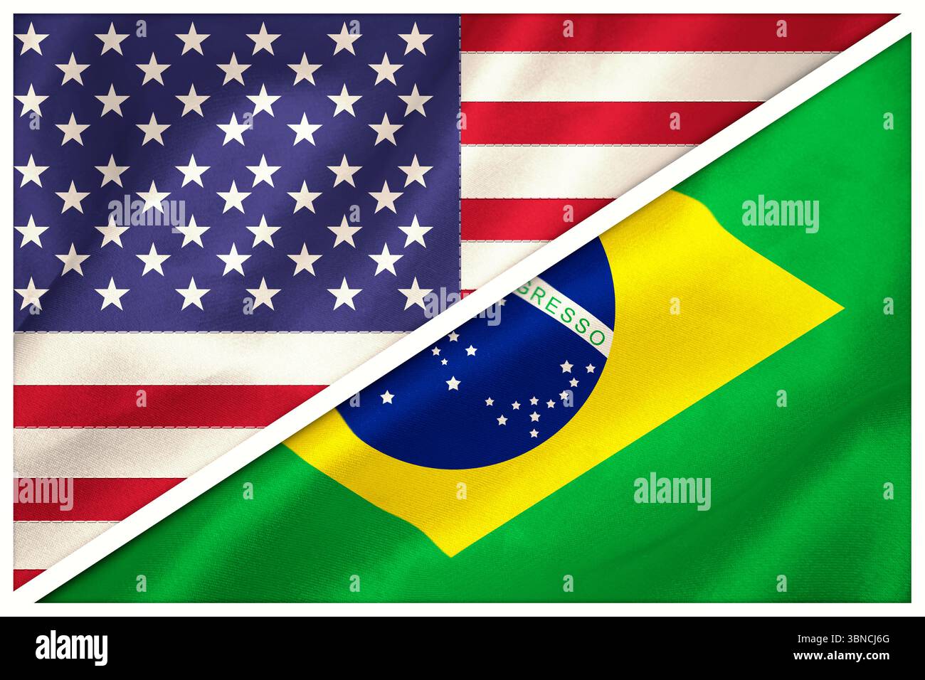 Flags of Brazil and America Stock Photo - Alamy