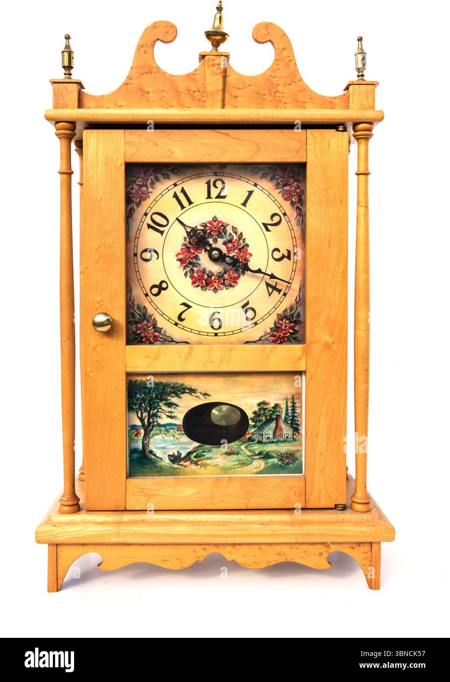 Birdseye Maple Pendulum Mantle Clock Stock Photo - Alamy