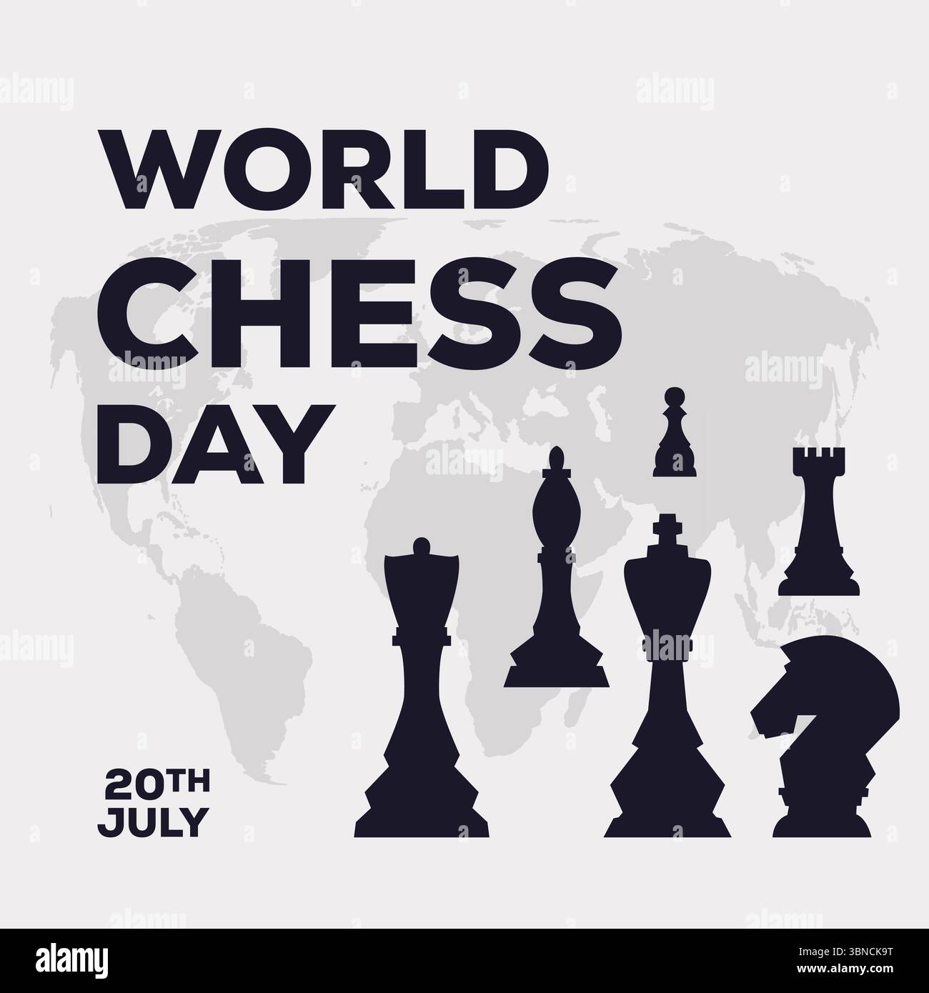 world chess day illustration in a simple flat design style Stock Vector ...
