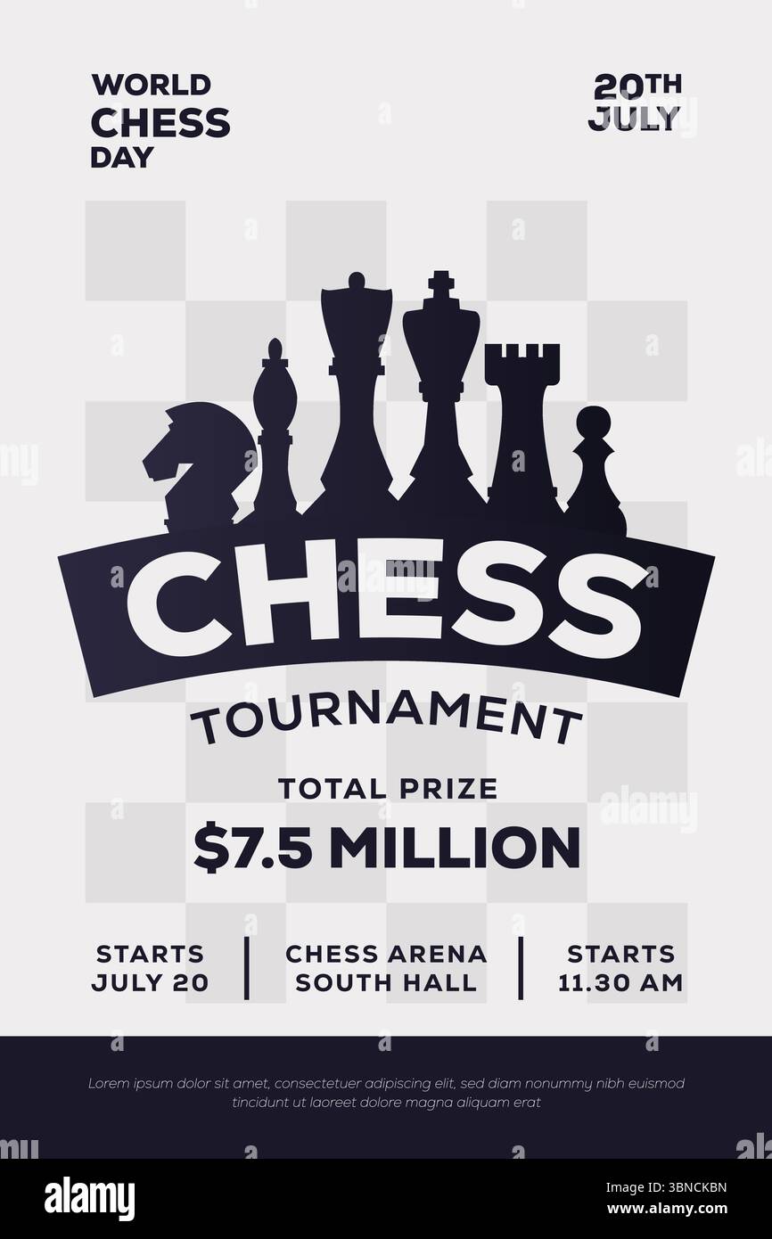 chess tournament poster to celebrate world chess day Stock Vector Image ...