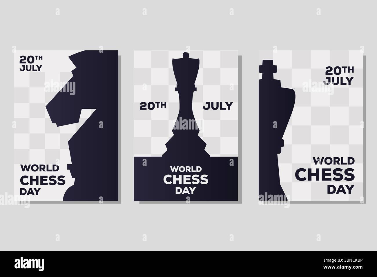 collection poster illustration for world chess day Stock Vector Image ...