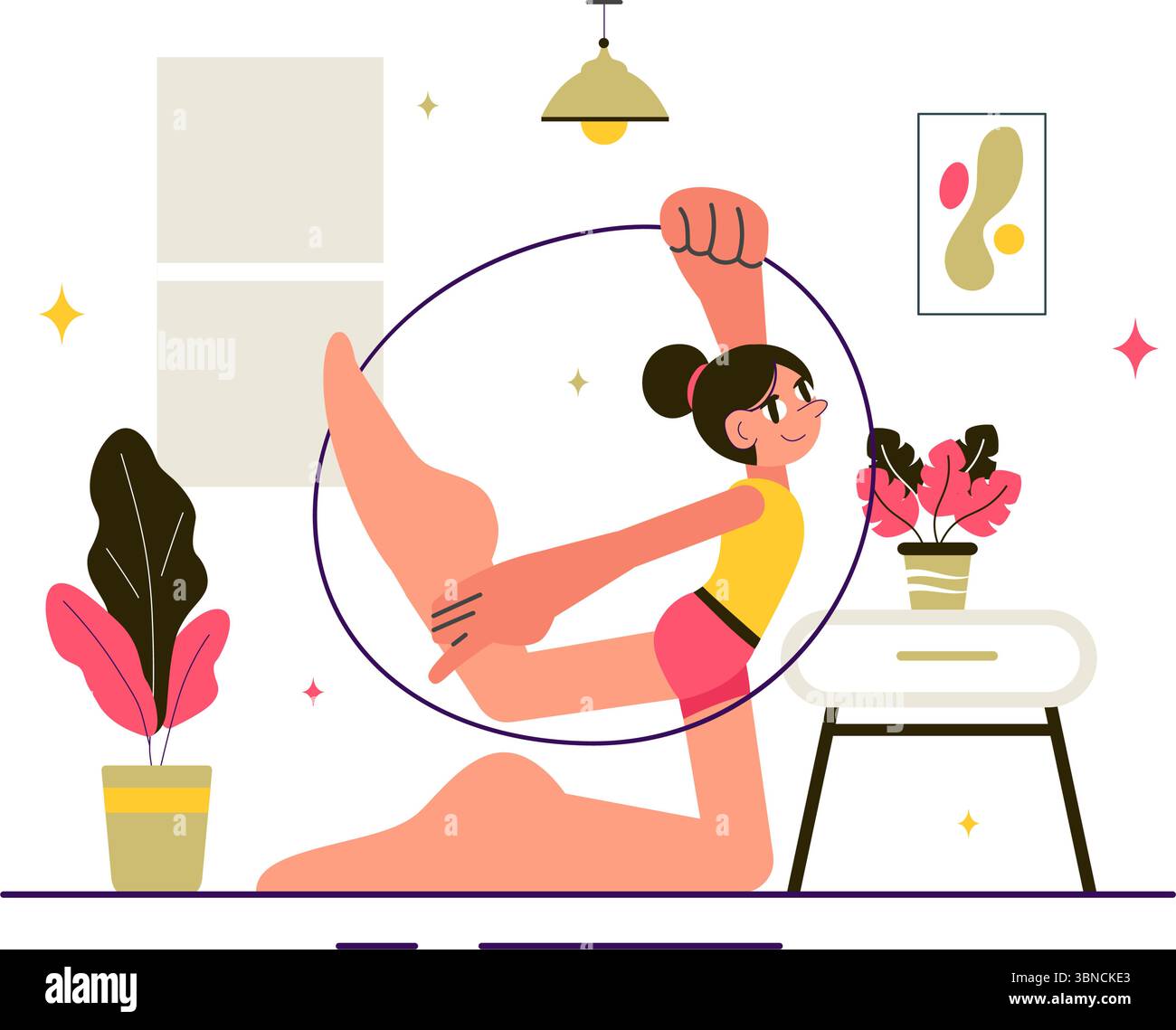 Rhythmic Gymnastics Illustration Featuring Professional Athletes ...