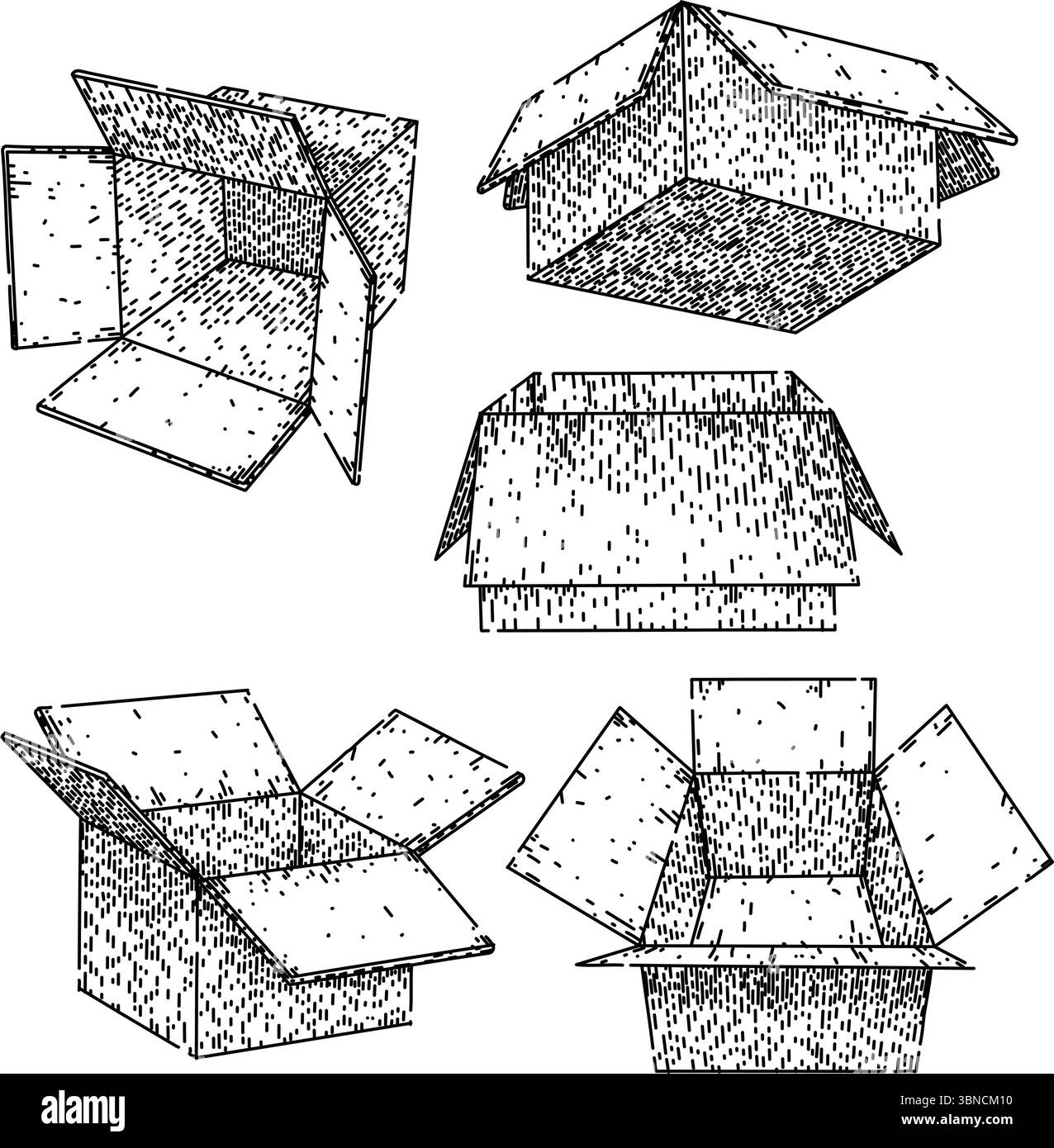Corrugated cardboard box sketch hi-res stock photography and images - Alamy