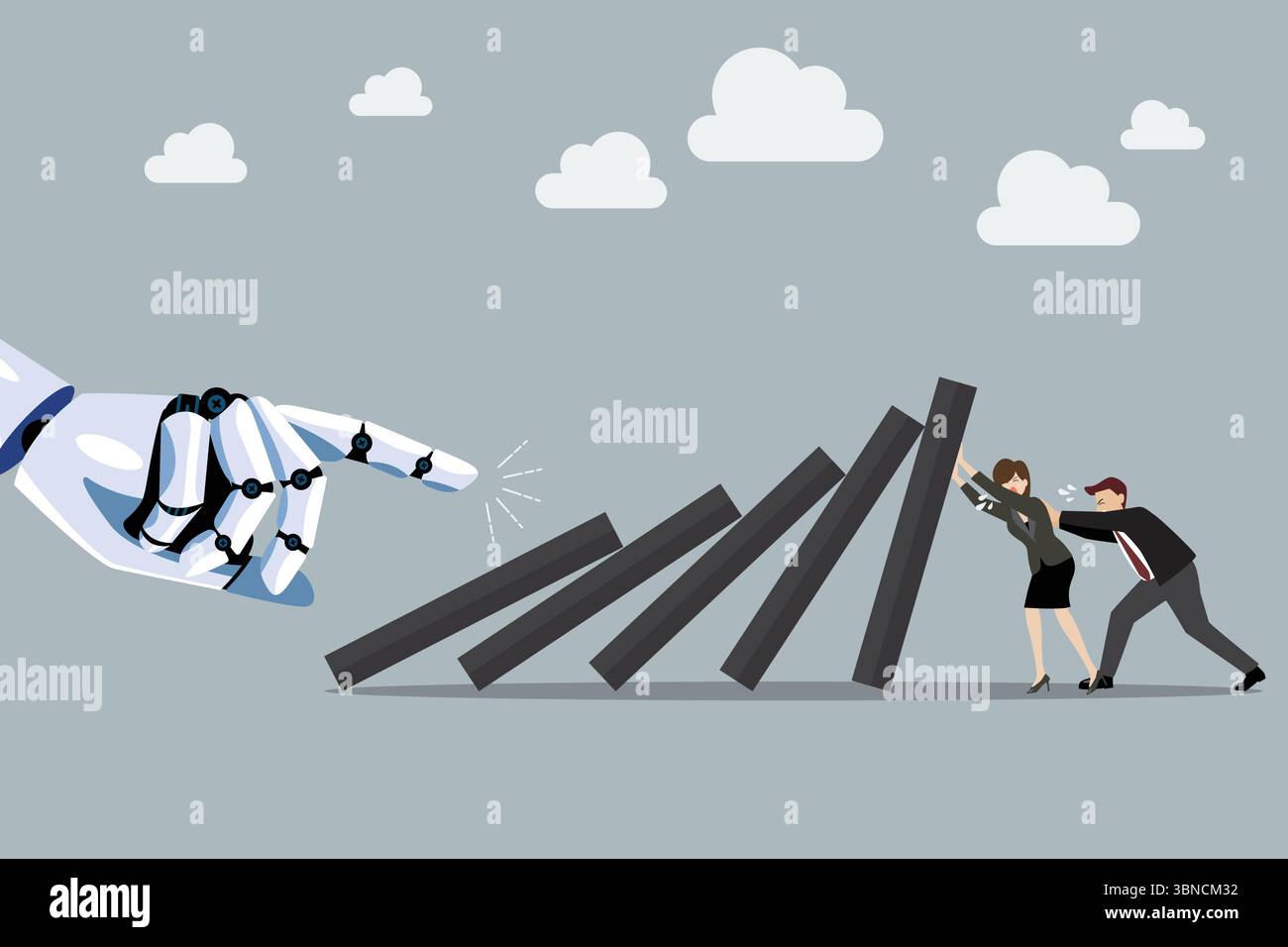 Business woman pushing replacing man hi-res stock photography and ...