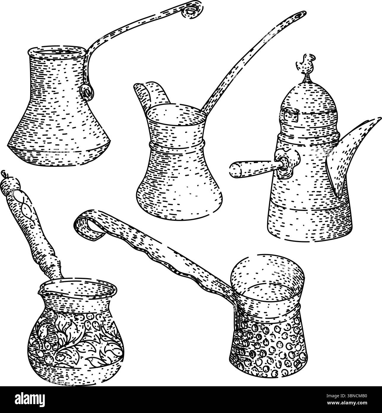 Copper coffee set Stock Vector Images - Alamy