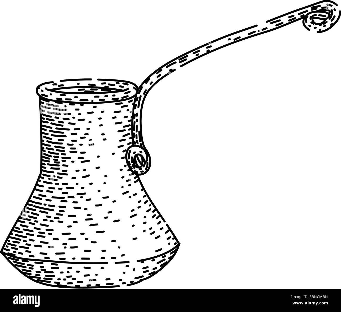 tradition cezve turkish coffee sketch hand drawn black Stock Vector ...