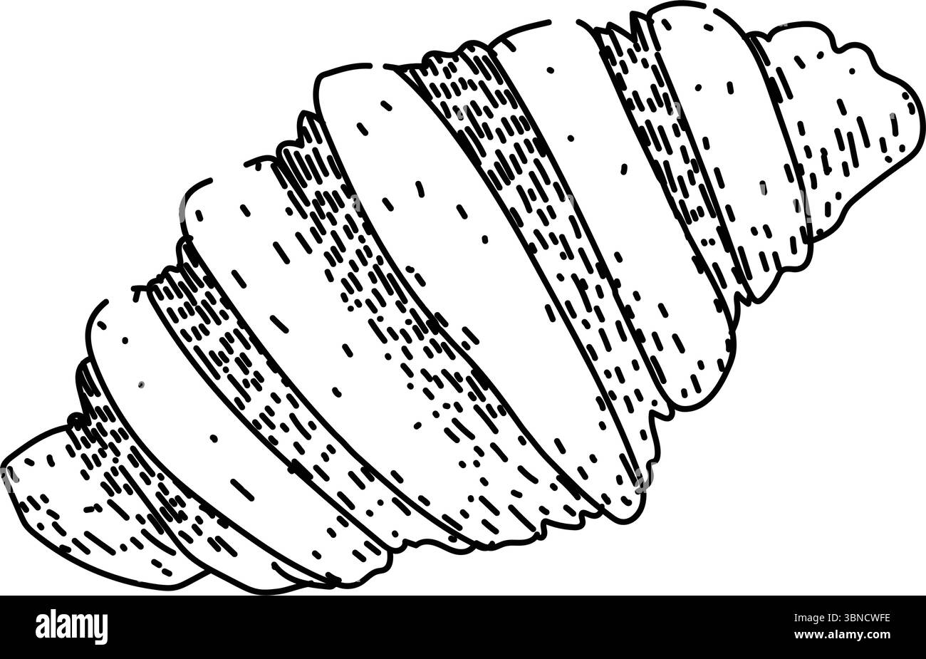 layered croissant sketch hand drawn vector Stock Vector Image & Art - Alamy