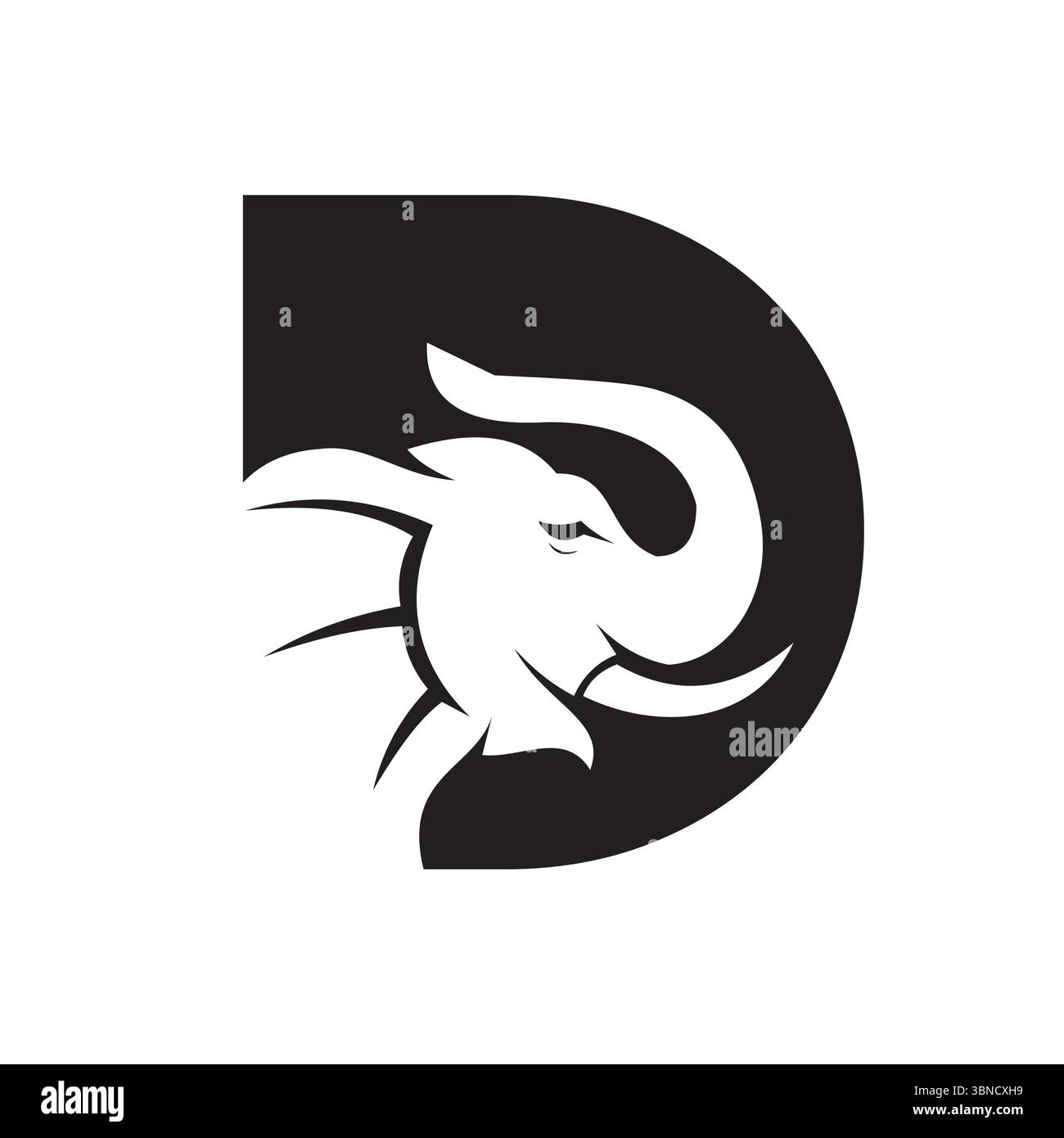 Letter D Elephant Logo Design. Minimal Elephant Symbol Vector Template ...