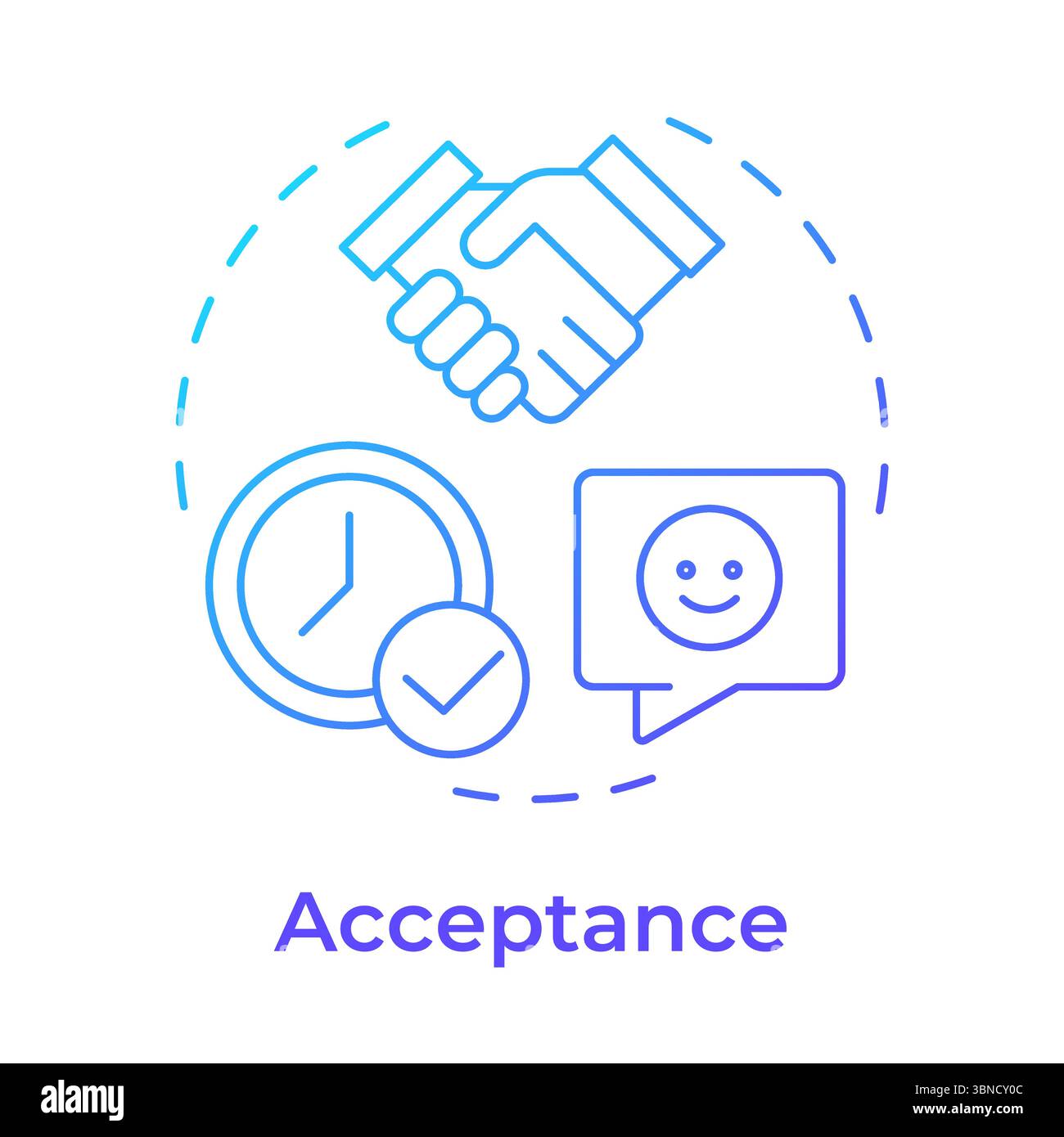 Acceptance blue gradient concept icon Stock Vector Image & Art - Alamy