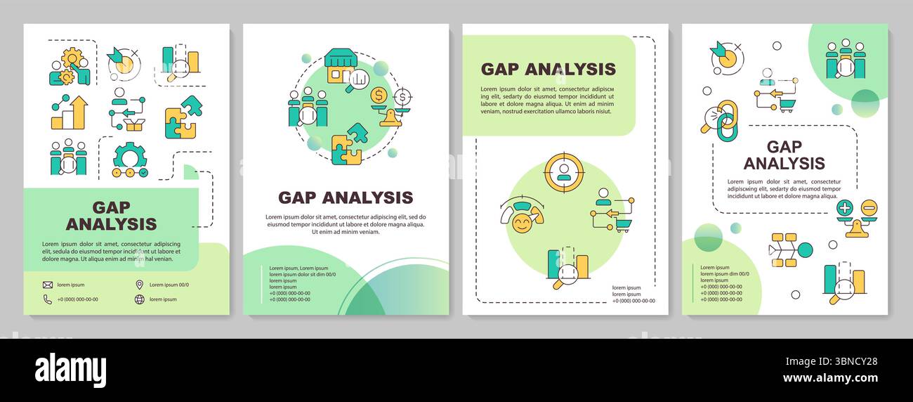 Gap analysis green circle brochure layout Stock Vector Image & Art - Alamy