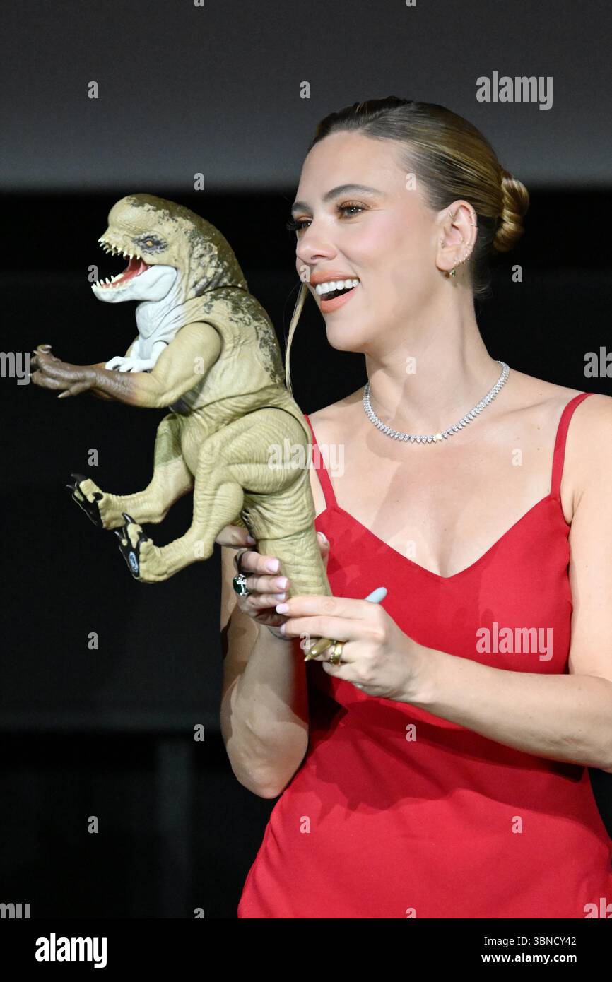 American actress and singer Scarlett Johansson attends an activity in ...