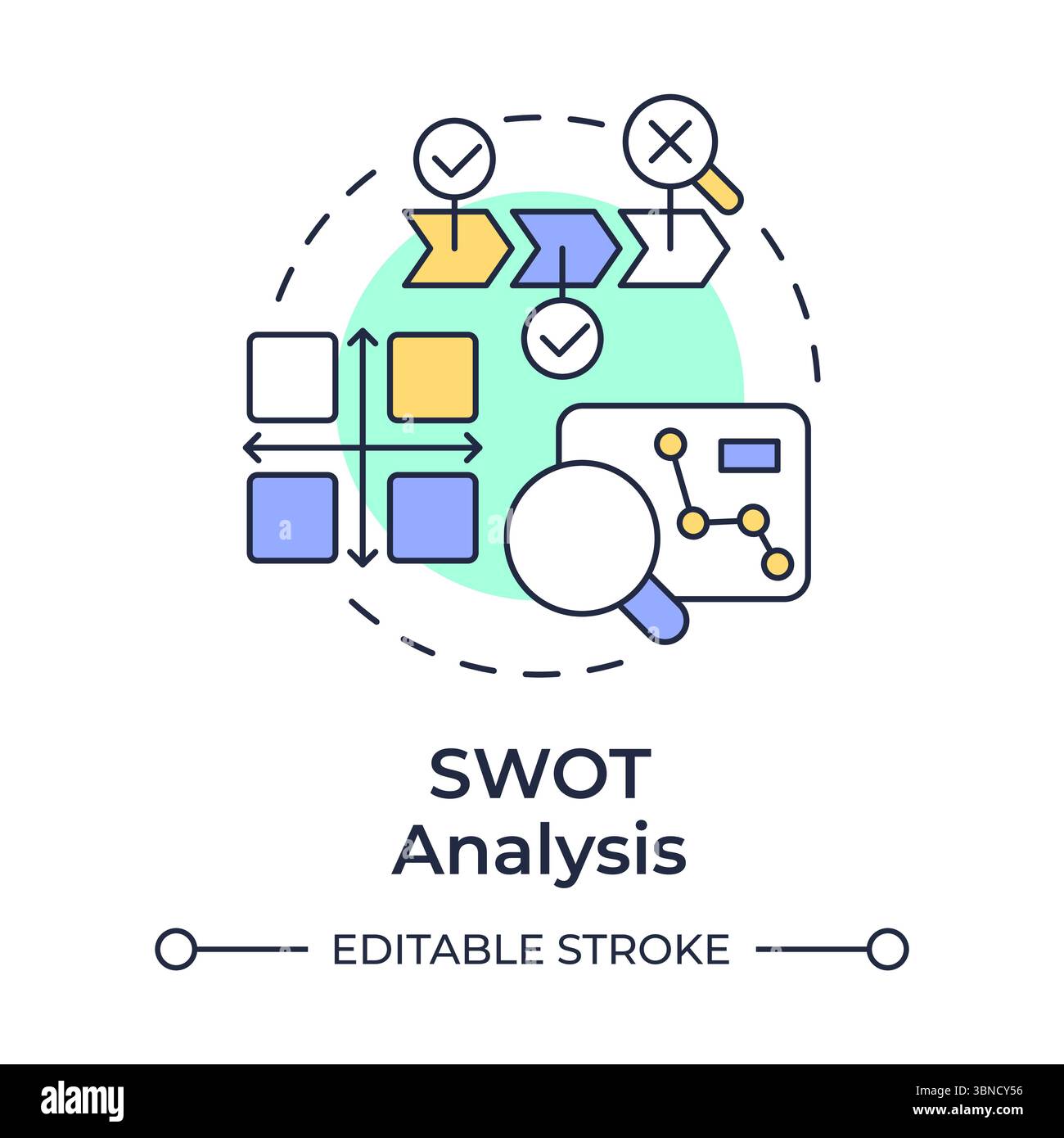 Swot analysis icon color Cut Out Stock Images & Pictures - Alamy