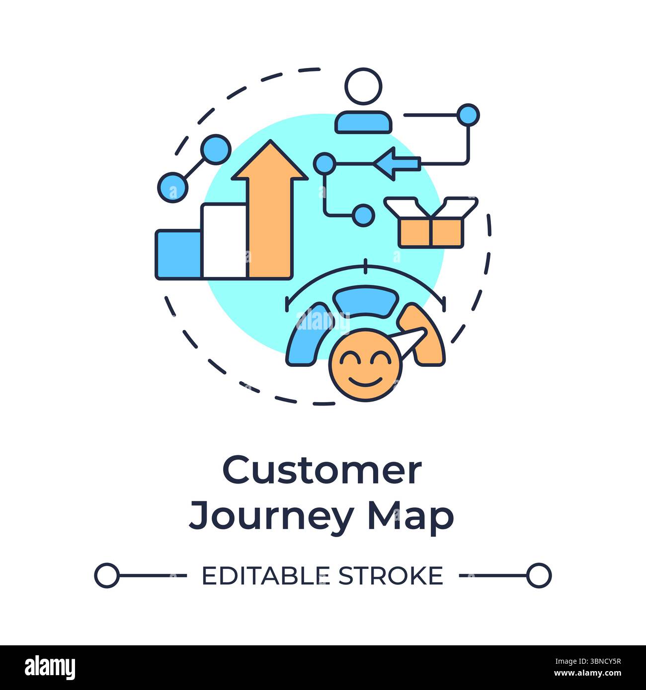 Customer journey map multi color concept icon Stock Vector Image & Art ...