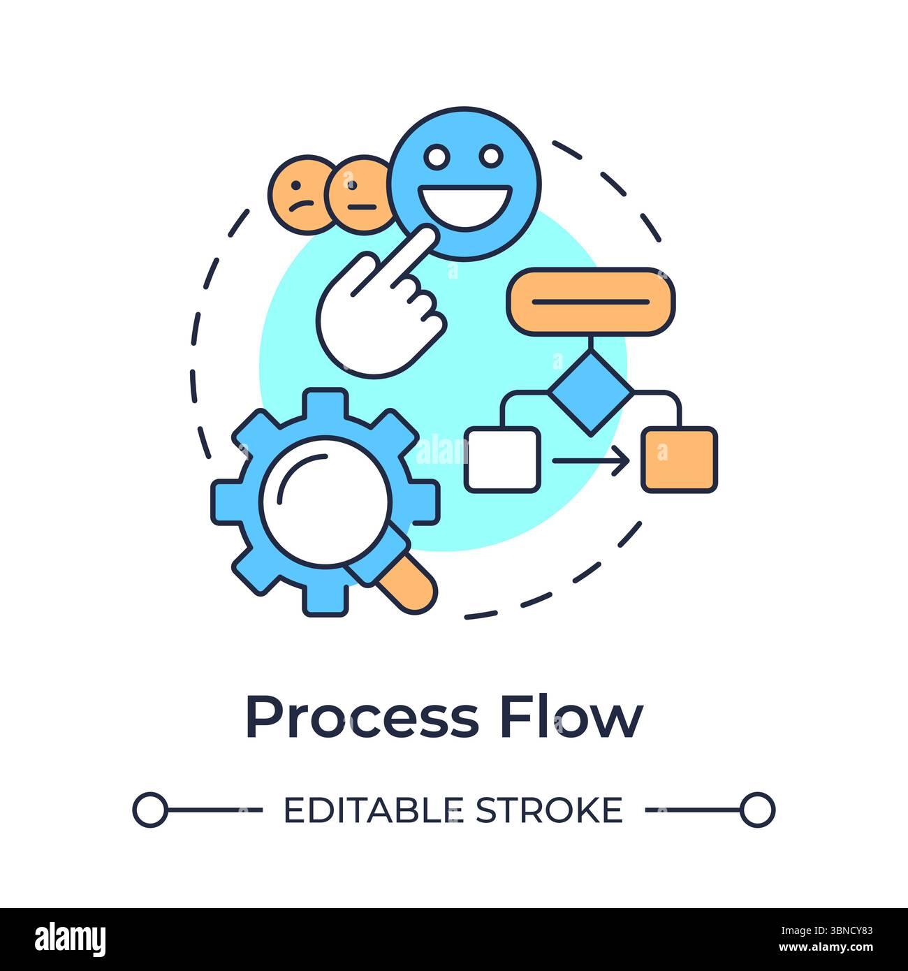 Process flow multi color concept icon Stock Vector Image & Art - Alamy