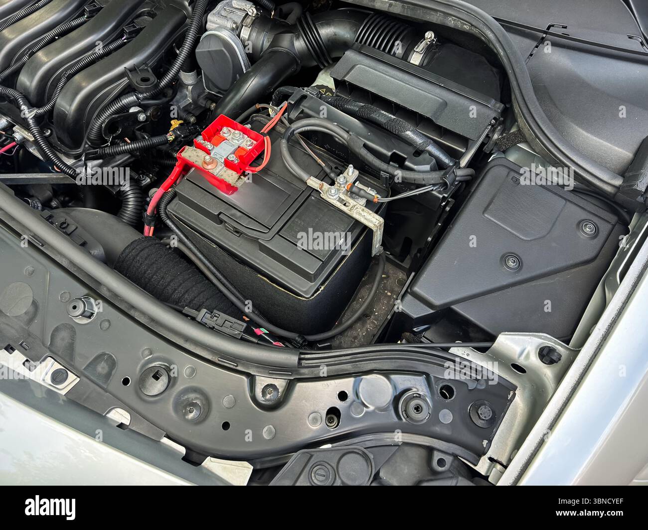 Detailed view engine highlighting mechanical hi-res stock photography ...