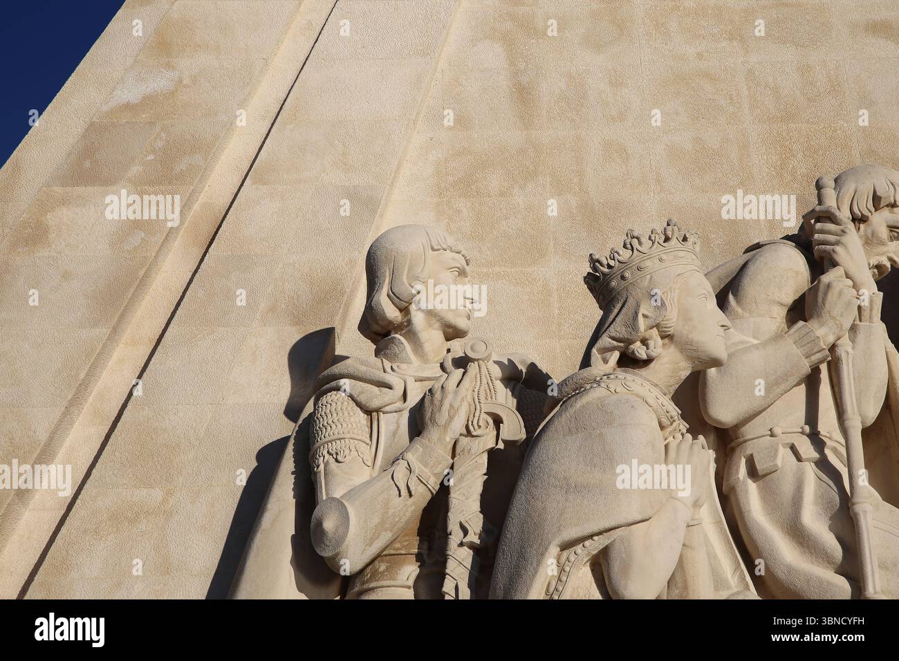Monument of the Discoveries by Cottinelli Telmo, 1960. Statues of Peter ...