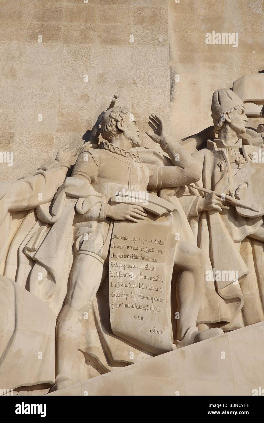 Monument of the Discoveries by Cottinelli Telmo, 1960. Statues of Luis ...