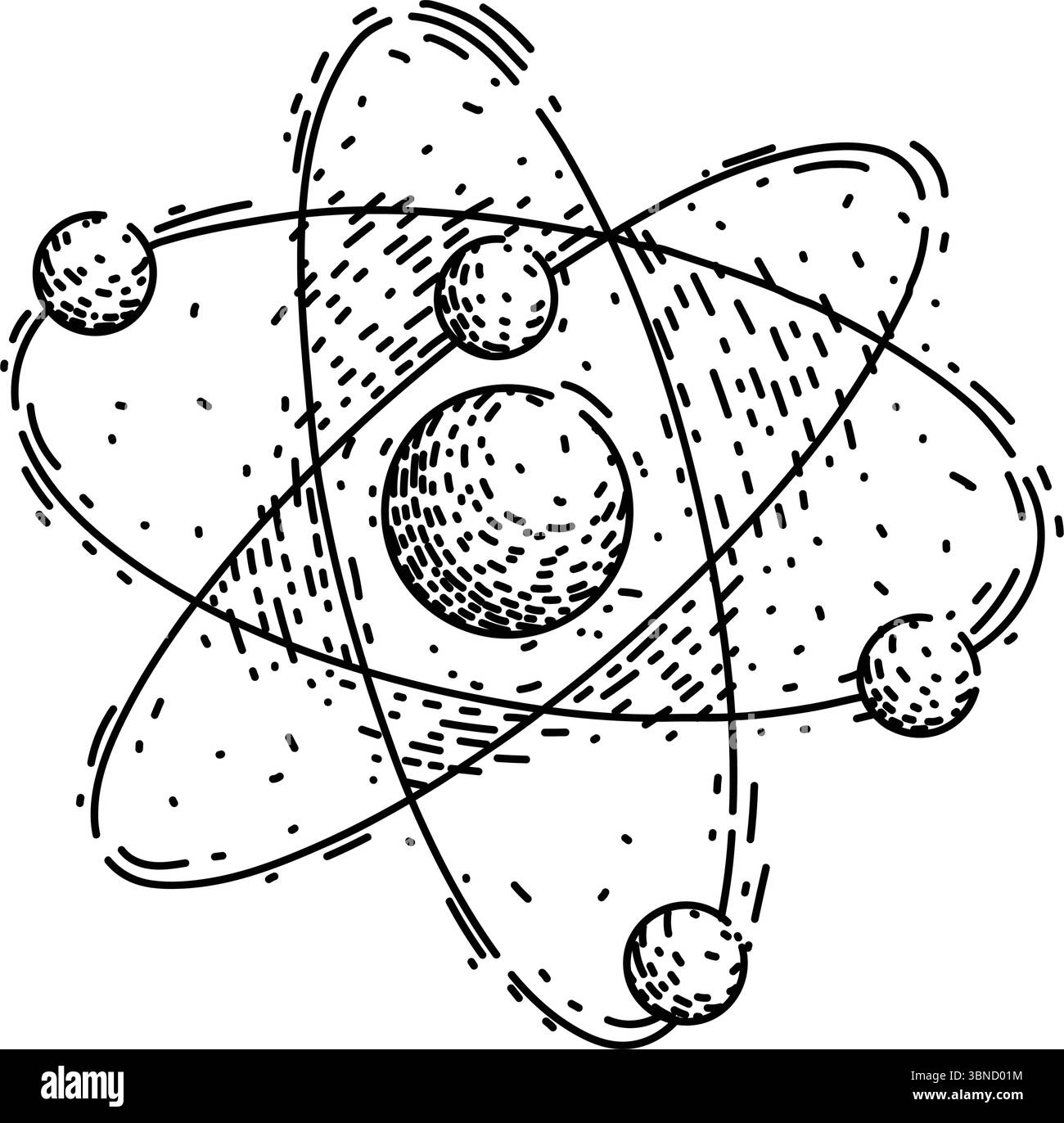 electron molecule atom sketch hand drawn vector Stock Vector Image ...