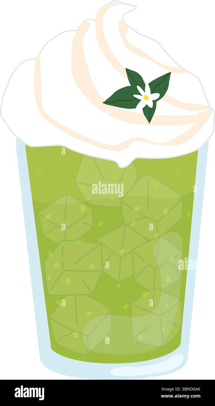 Glass green iced sweet Stock Vector Images - Alamy
