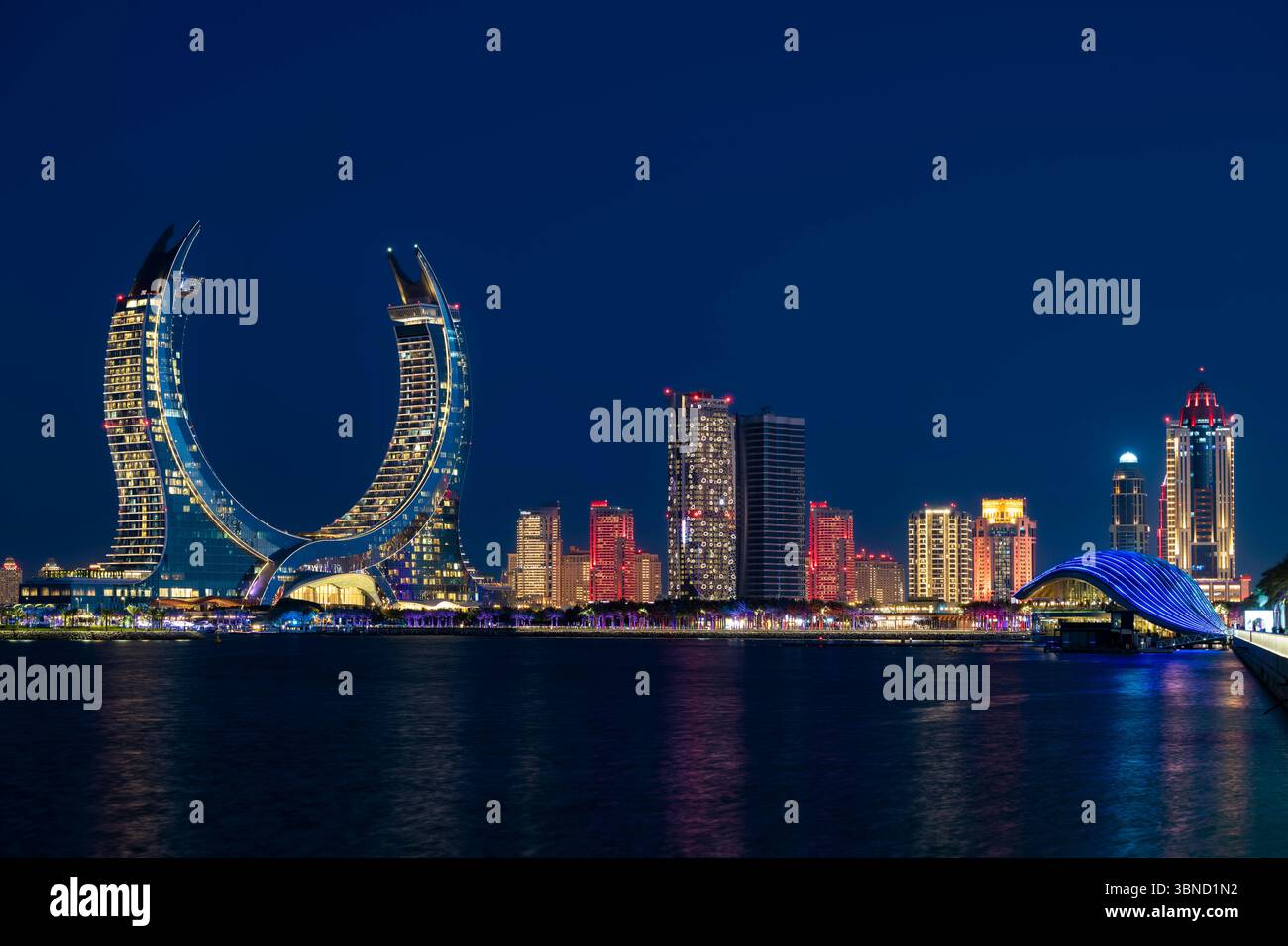 Raffles, Fairmont Hotel , Lusail, Sonnenuntergang, Abendlicht, Doha ...