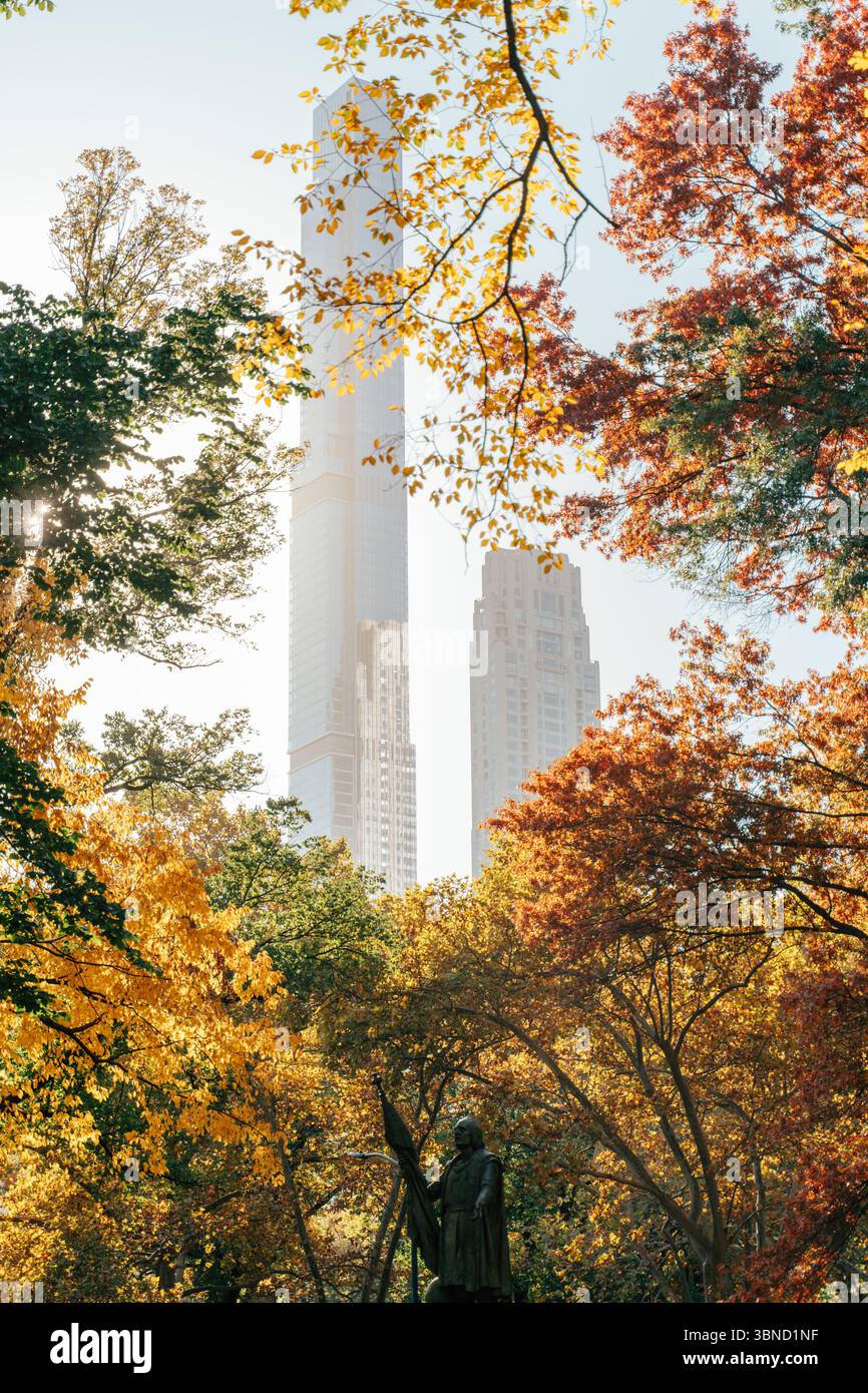 Central Park showcases vibrant fall foliage in October, with various ...