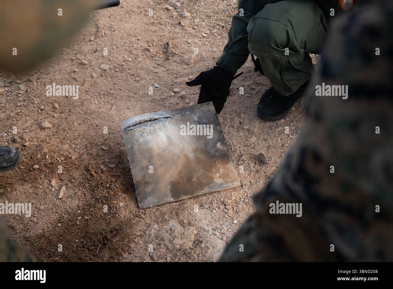 U.S. Marine Corps explosive ordnance disposal technicians with 9th ...