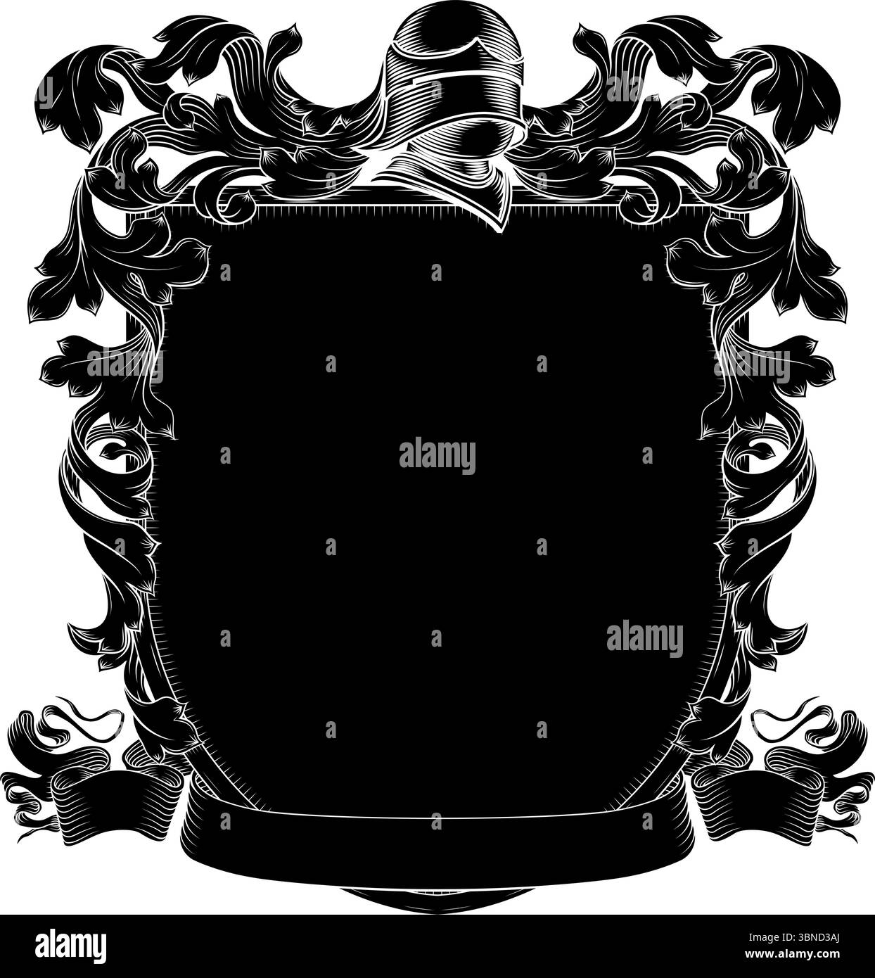 Coat of Arms Crest Family Heraldic Medieval Shield Stock Vector Image ...