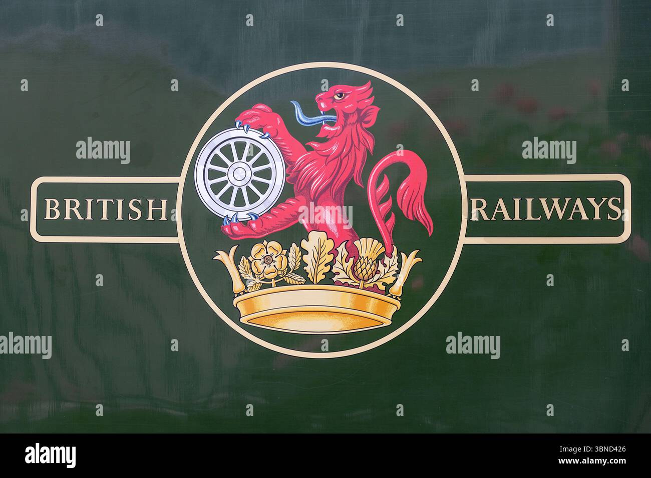 The iconic sign for British Railways on the Flying Scotsman travels ...