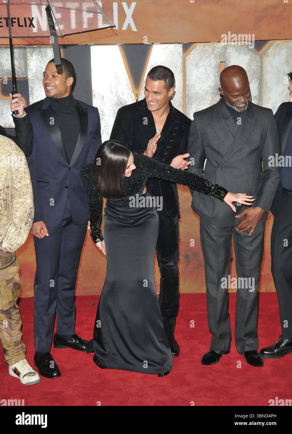 Ray Fiher, Sofia Boutella, Staz Nair and Djimon Hunsou at the "Rebel ...