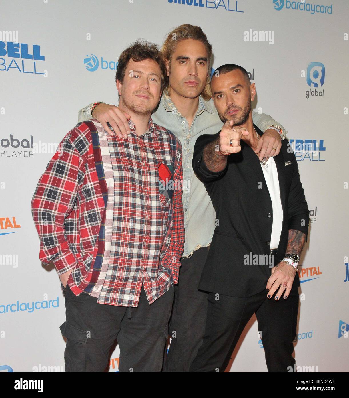 Busted (l to r: James Bourne, Charlie Simpson and Matt Willis) at the ...