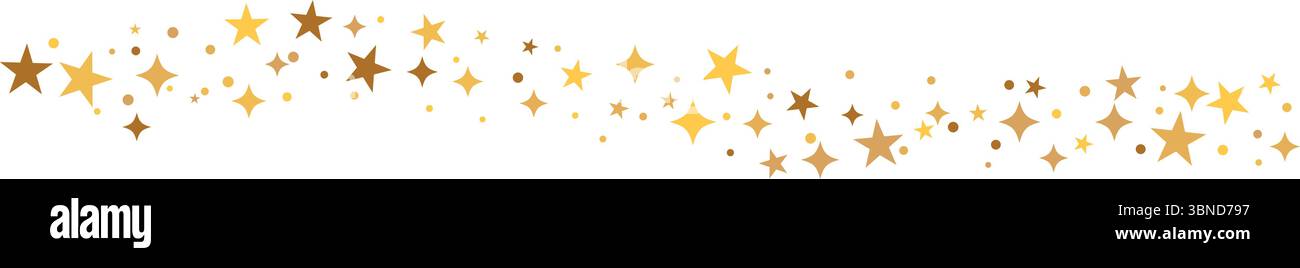 Christmas banner. Gold star border, divider vector Stock Vector Image ...