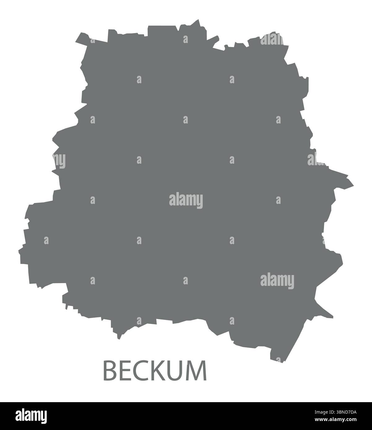 Beckum city map with boroughs grey illustration silhouette shape Stock ...