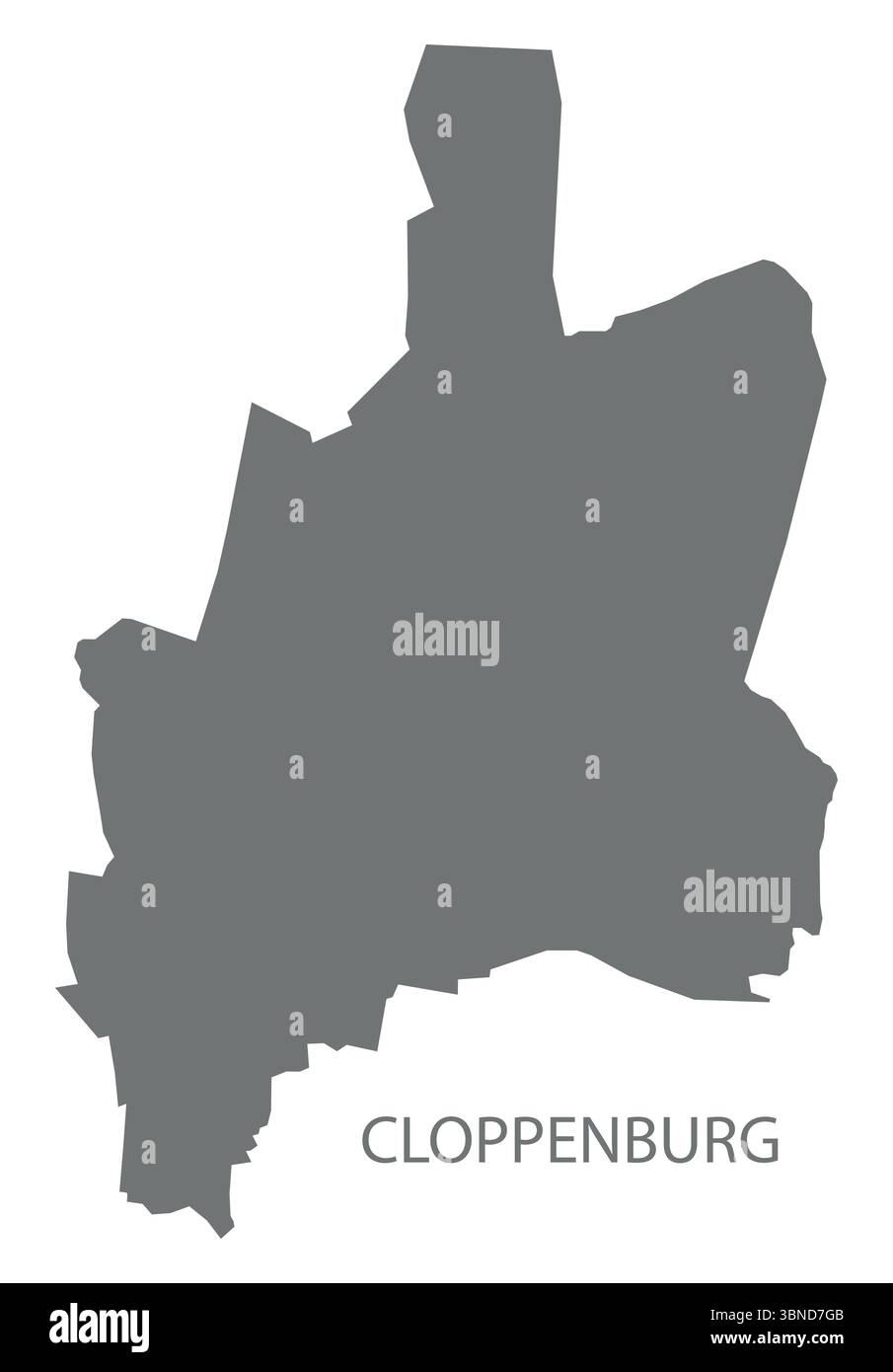 Cloppenburg city map with boroughs grey illustration silhouette shape ...