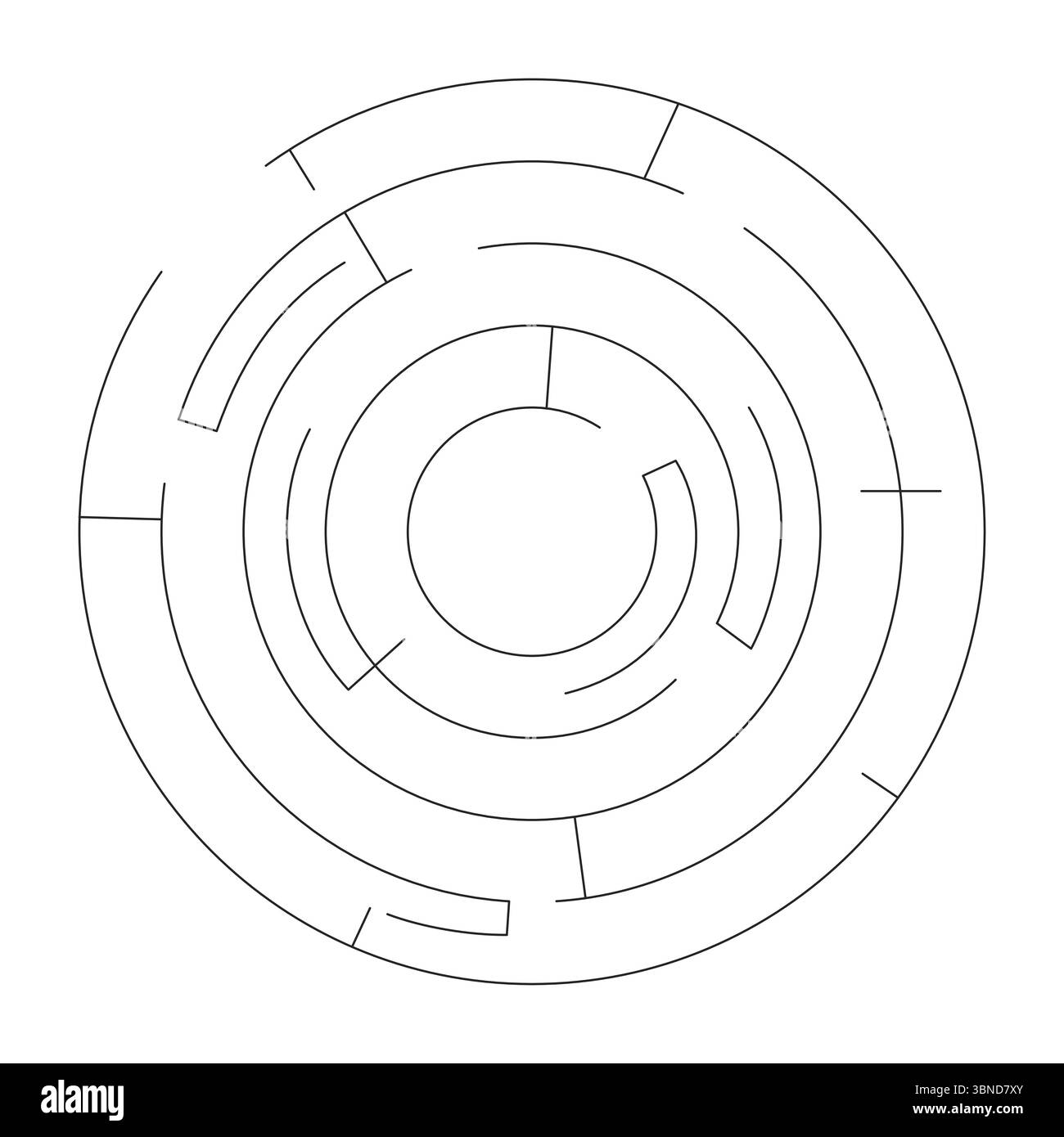 Circular maze puzzle with paths 2D line object Stock Vector Image & Art - Alamy
