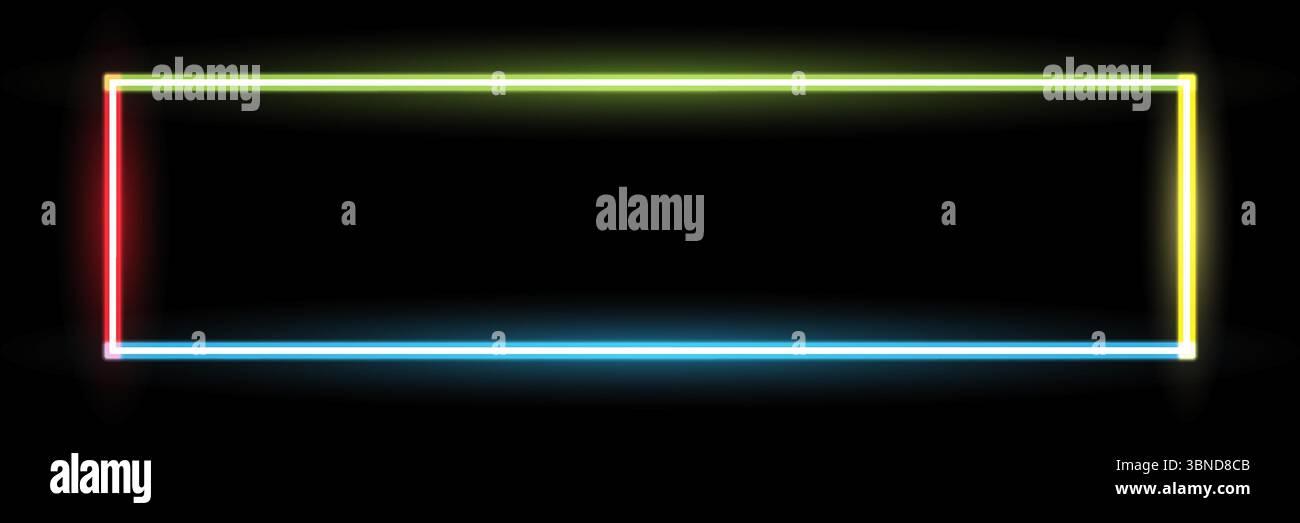 neon rectangular frame on black for design and background Stock Vector ...