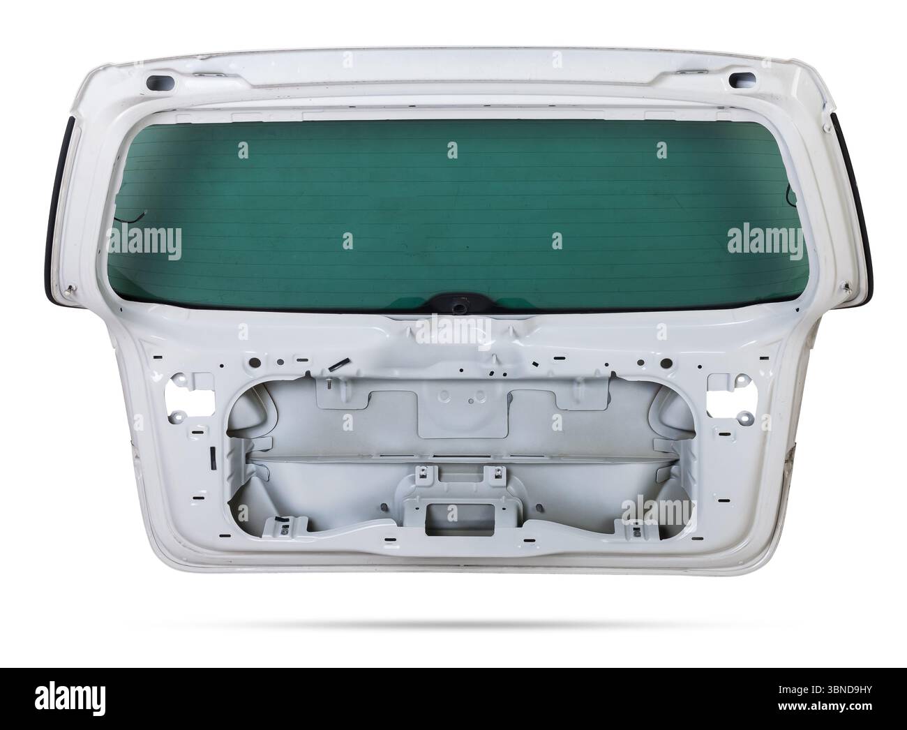 White metallic boot lid reverse side with stiffeners on a white ...