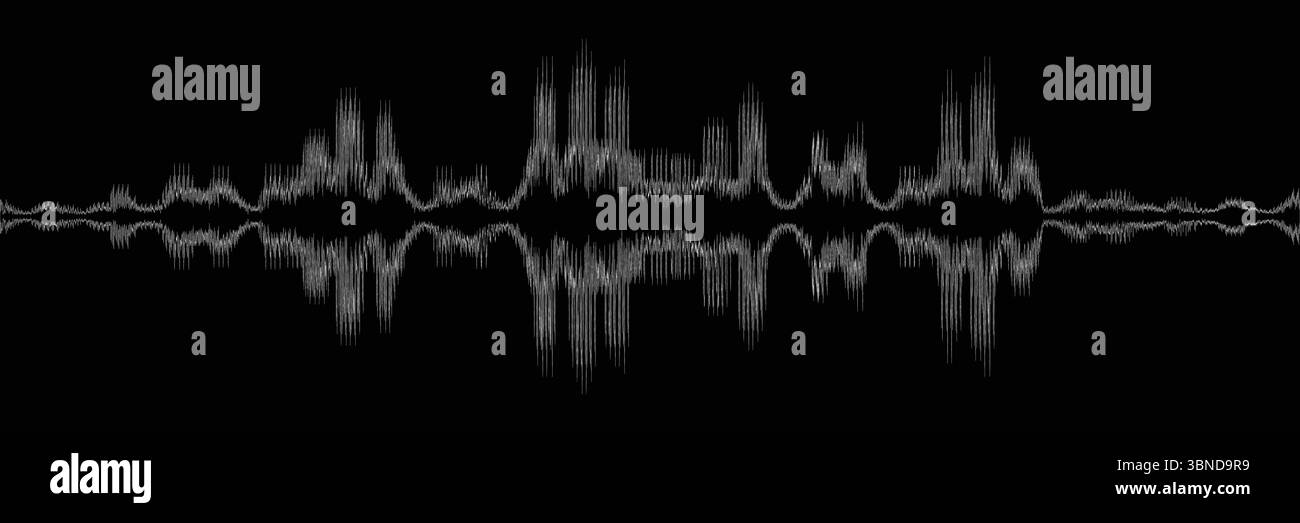 horizontal abstract black and white sound wave design for pattern and ...