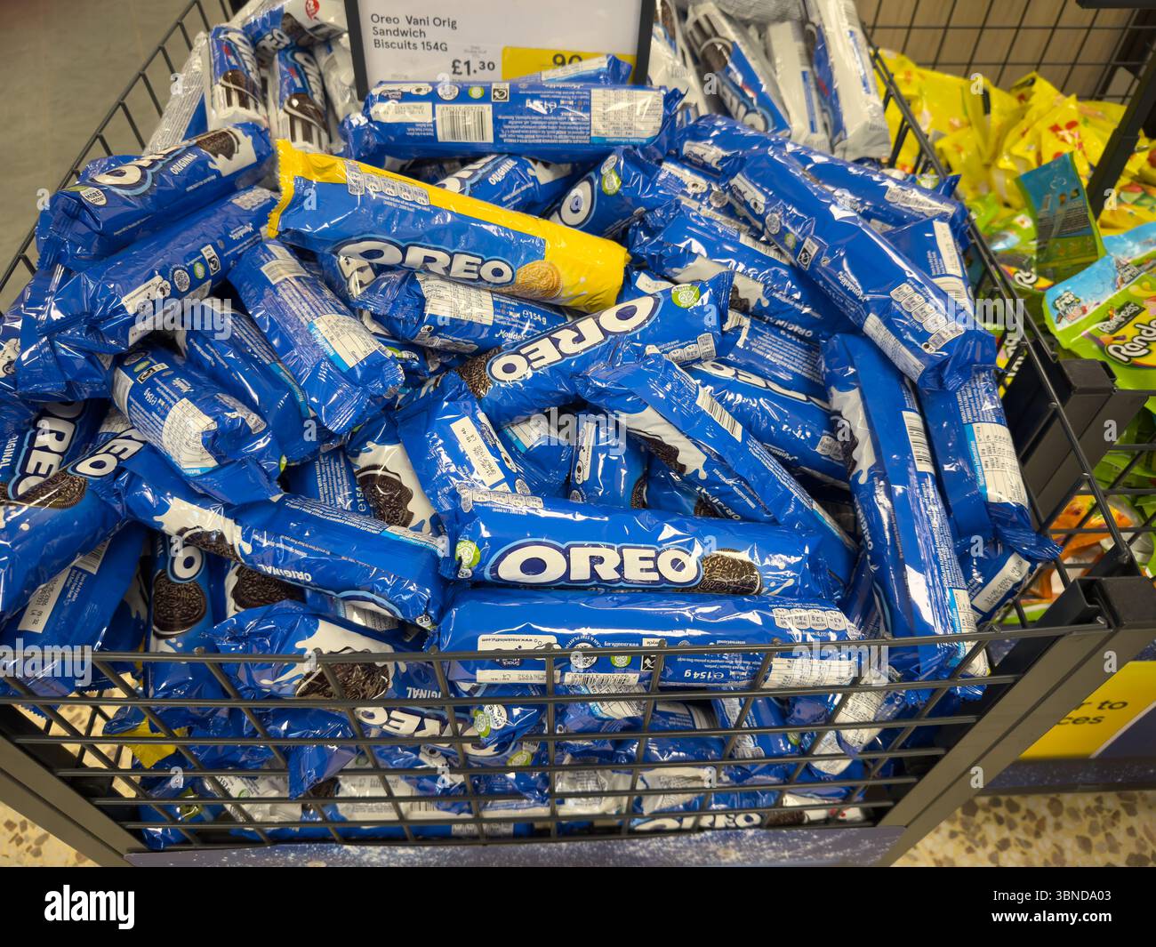 Cadbury Oreo biscuits chocolate bars displayed in a supermarket ...