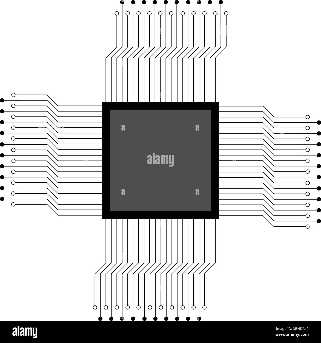 Microprocessor on computer circuit Stock Vector Images - Alamy